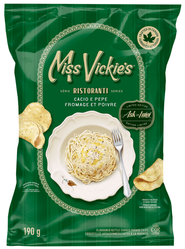 MissVickies - MISS VICKIE’S® Cacio e Pepe Flavoured Kettle Cooked Potato Chips | Tasty Rewards